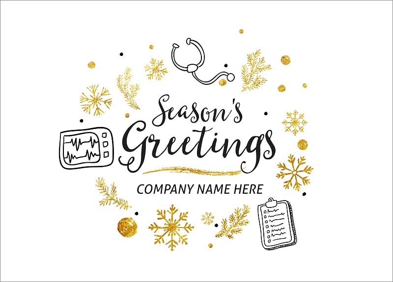 Medical Icons Christmas Card (Glossy White) | Medical Christmas Cards